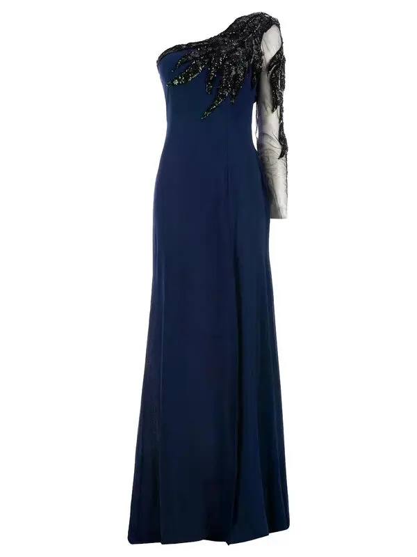 GEORGES MAK Vanessa One-shoulder Sequin Gown - Blue