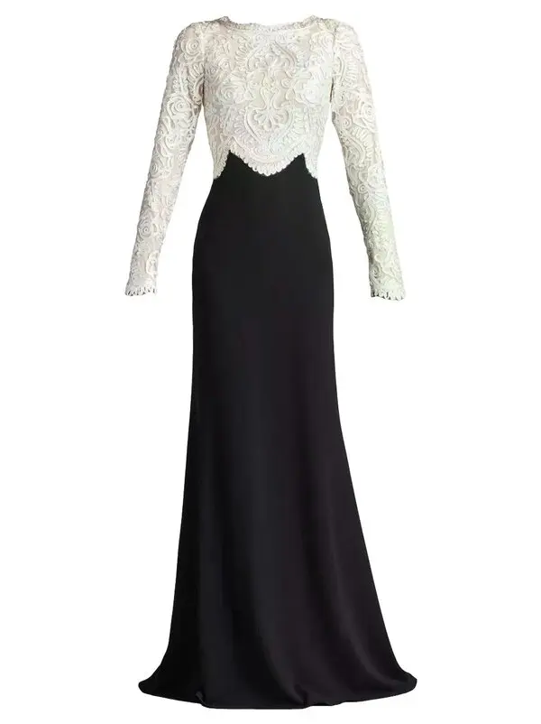 Tadashi Shoji Long-sleeve Lace Maxi Dress - Black