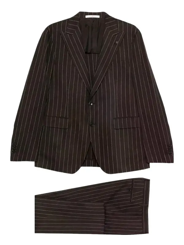 Tagliatore Pinstripe-print Suit - Brown