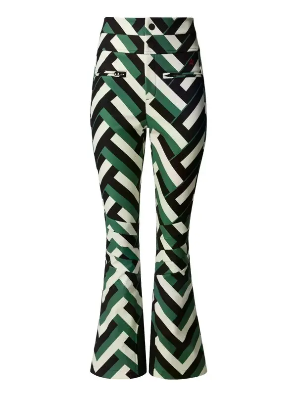 Perfect Moment Chevron Flared Ski Trousers - Green