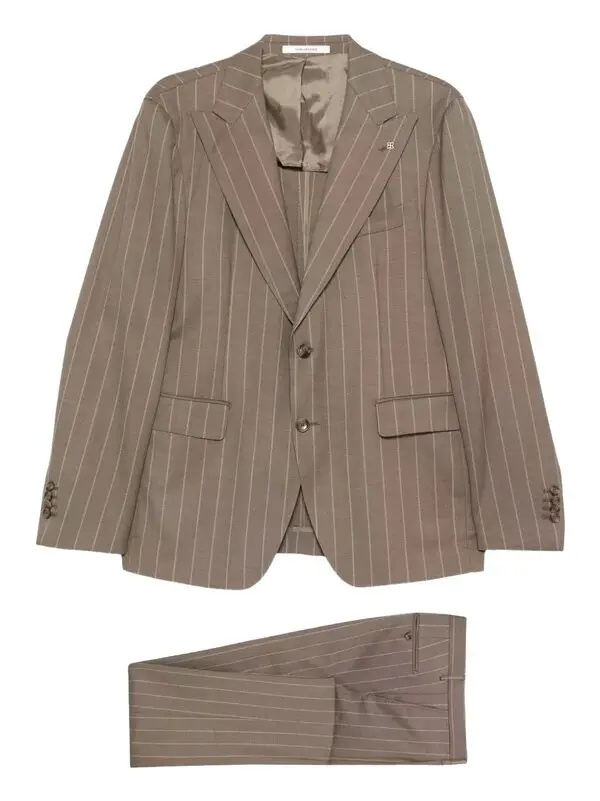 Tagliatore Pinstripe-print Suit - Neutrals