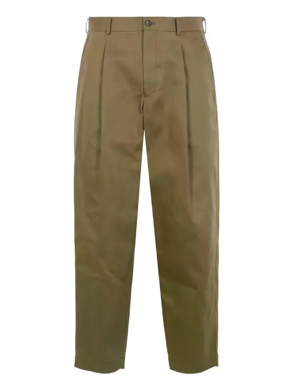 Comme Des Garçons Pleated Straight-leg Trousers - Brown