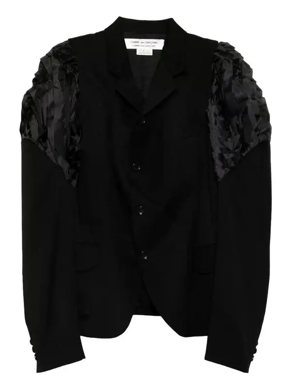 Comme Des Garçons Ruffled-sleeve Blazer - Black