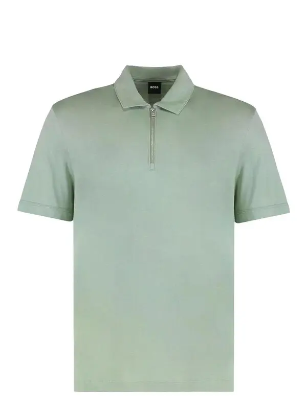BOSS Zip-neck Polo Shirt - Green