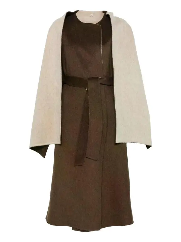 P.a.r.o.s.h Cape-detail Belted Coat - Neutrals