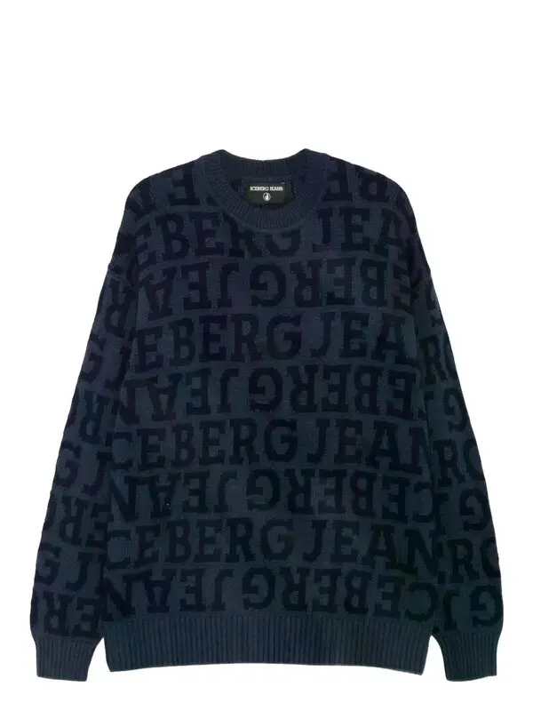 Iceberg Intarsia-knit Logo Sweater - Blue