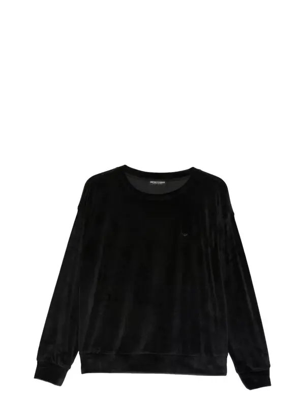 Emporio Armani Velvet Logo Sweater - Black