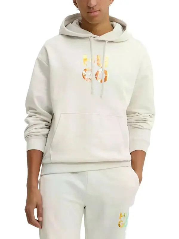 Hugo Boss Logo-print Hoodie - Neutrals