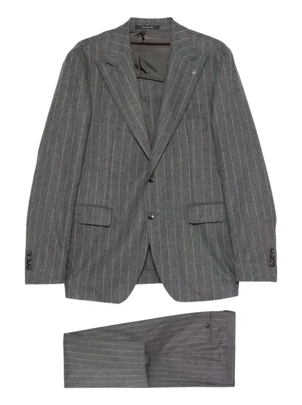 Tagliatore Striped Single-breasted Suit - Grey