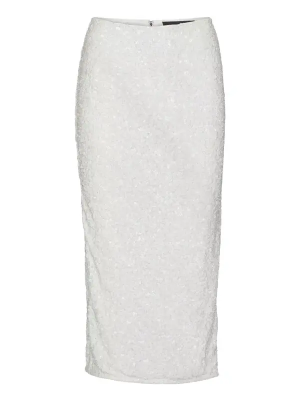 Remain Birger Christensen Sequin-embellished Pencil Midi Skirt - White