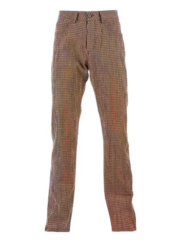 Carven Checked Cotton Blend Trousers - Yellow