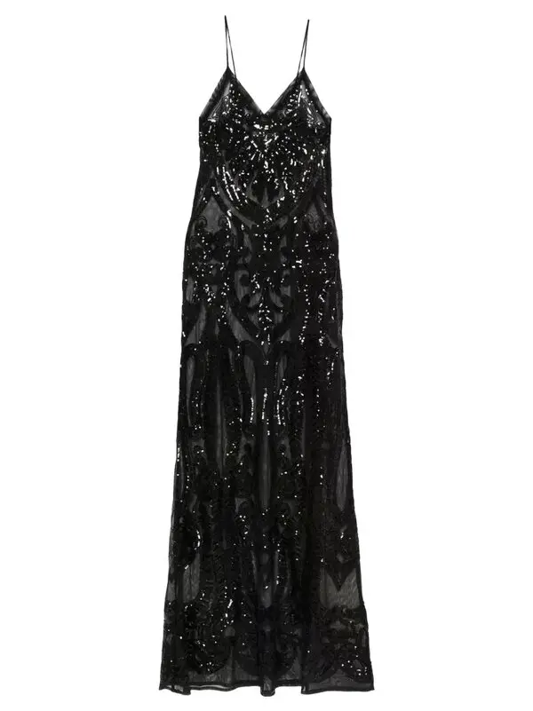 Norma Kamali Sequin-embellished Gown - Black