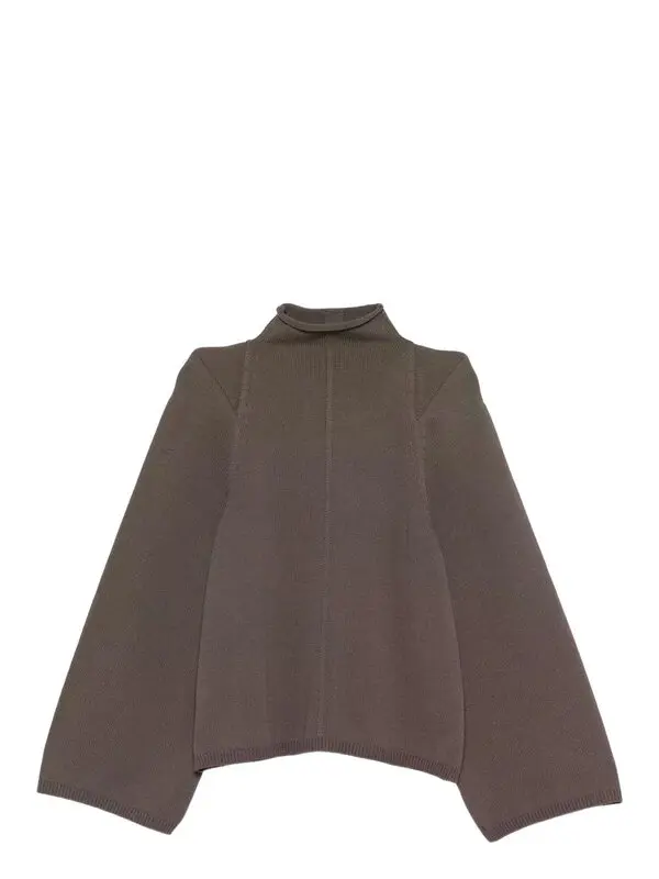 Rick Owens Funnel-neck Wool Sweater - Brown