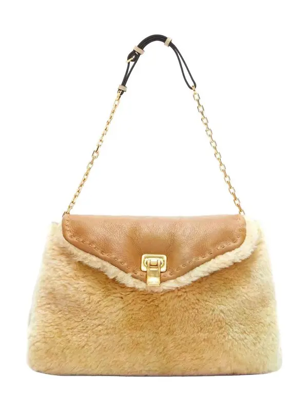 Ermanno Scervino Joy Shearling Shoulder Bag - Neutrals