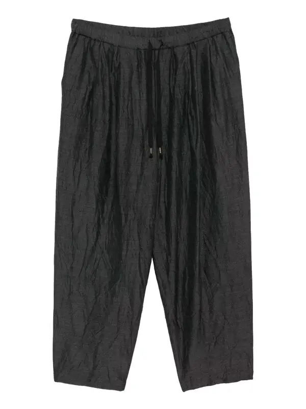 CALMLENCE Double Pleated Tapered Trousers - Grey
