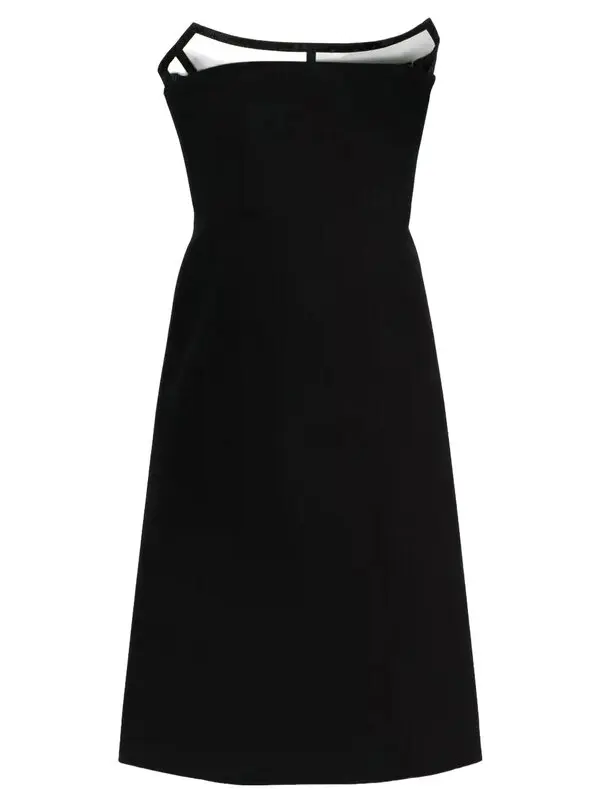 Blumarine Strapless Midi Dress - Black