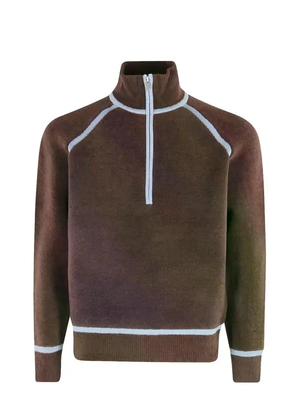 Drole De Monsieur Contrast-piping Sweater - Brown