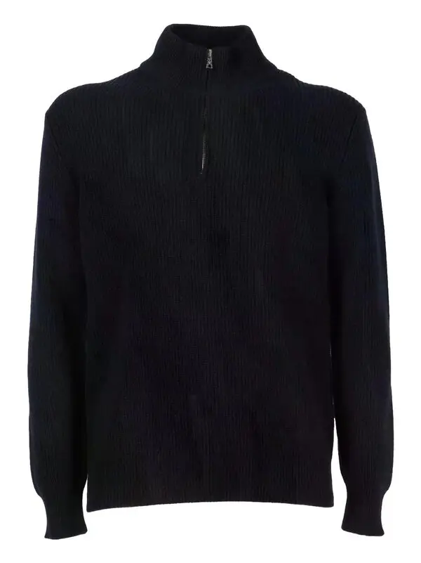 BALLANTYNE Half-zipped Sweater - Blue