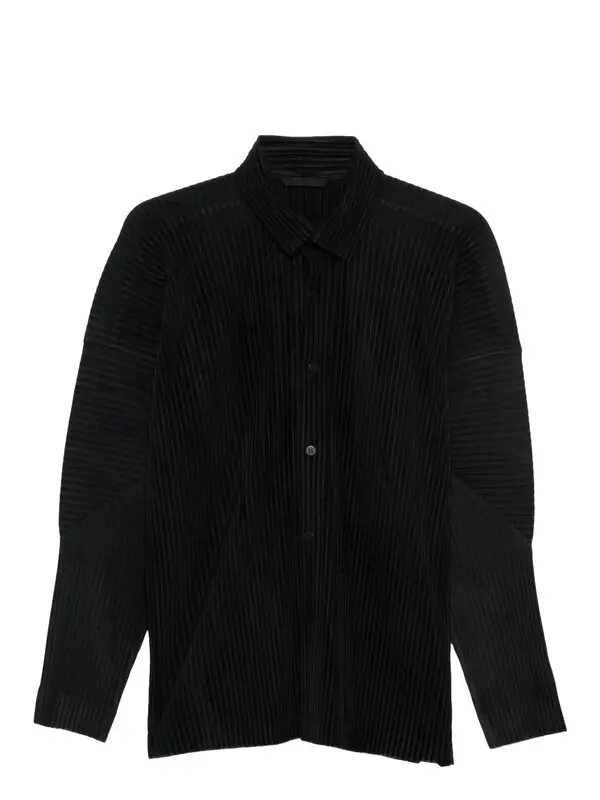 Issey Miyake Plissé Buttoned Shirt - Black