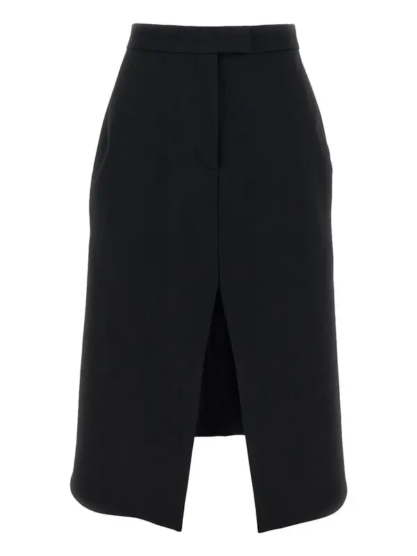Alexander McQueen Pencil Skirt With Swallowtail Hem - Black