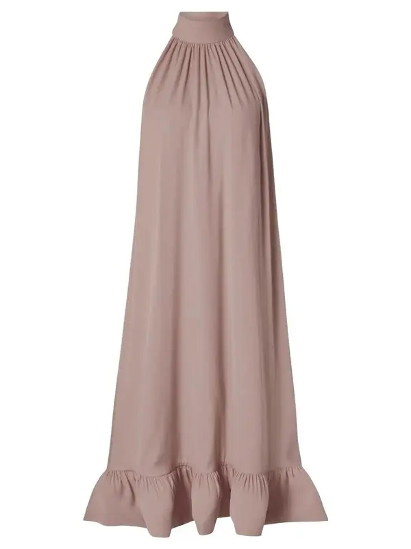 MALINA Sabrina Ruffle Midi Dress - Taupe