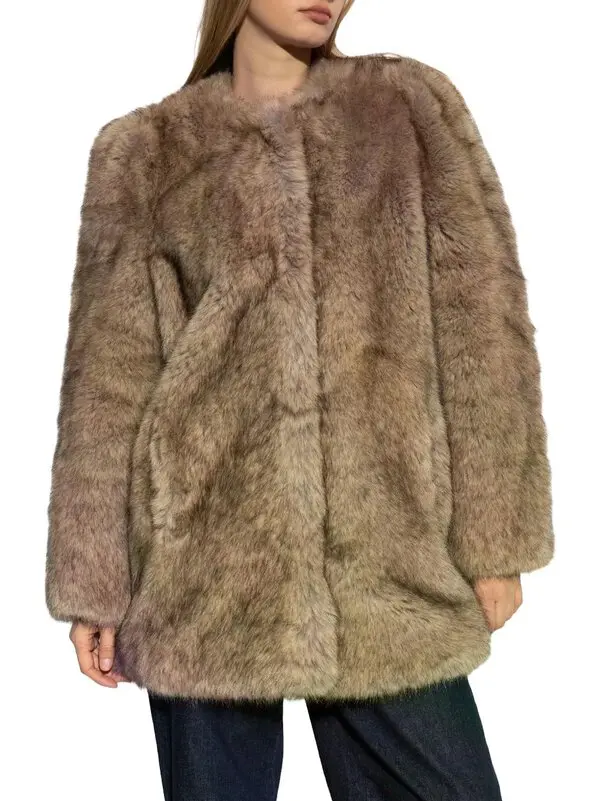 STAND STUDIO Faux Fur Jacket - Brown