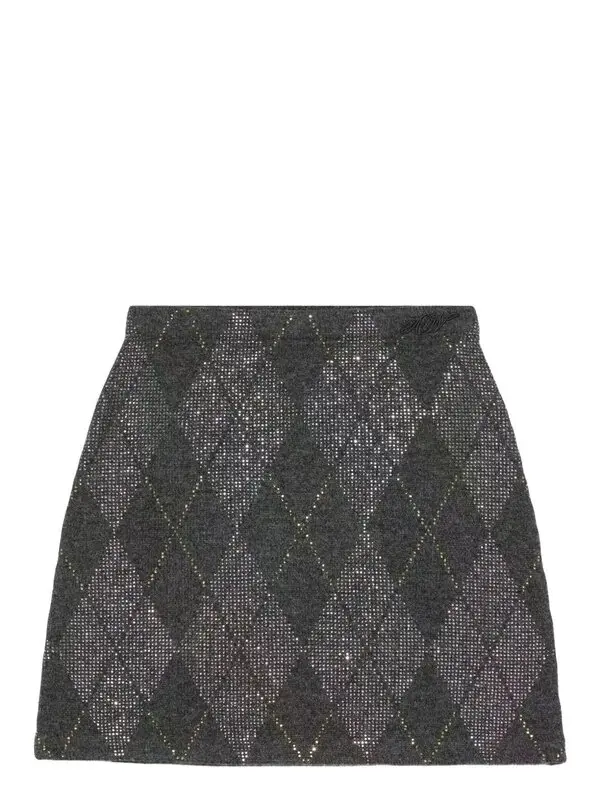 Alexander Wang Argyle-motif A-line Mini Skirt - Grey