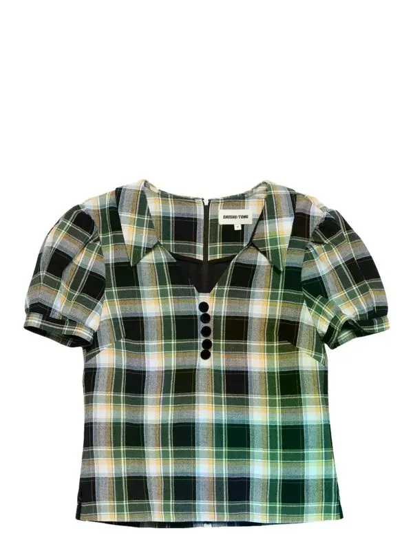 SHUSHU/TONG Plaid Blouse - Black