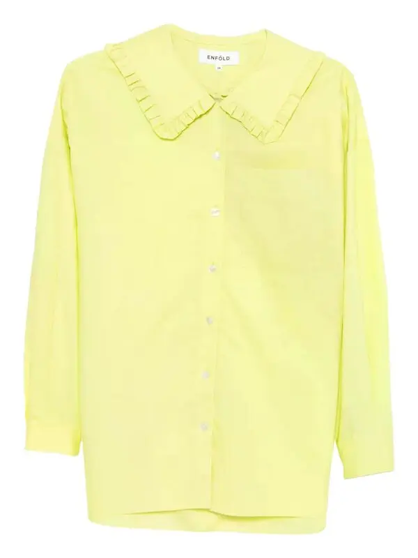 ENFOLD Ruffled-collar Shirt - Yellow