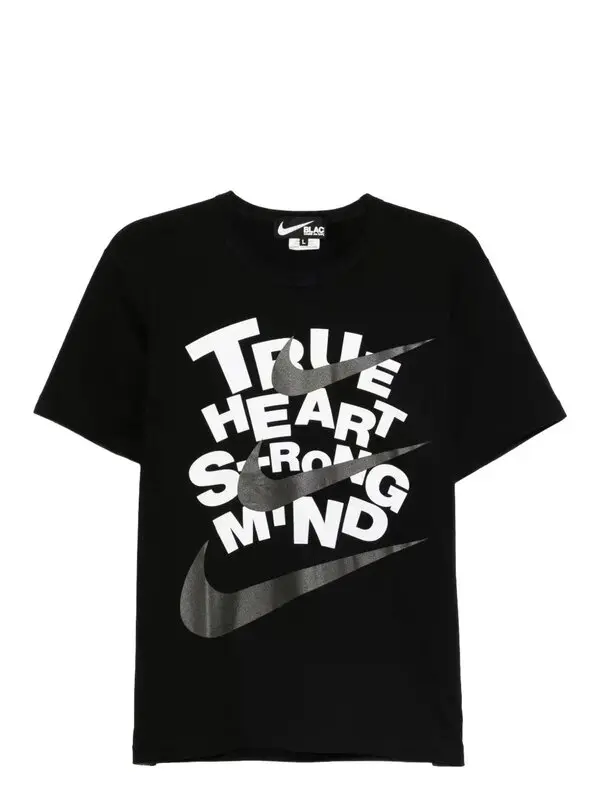 BLACK COMME DES GARÇONS X Nike Slogan-print T-shirt - Black