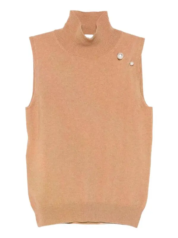 Alberta Ferretti Embellished High-neck Top - Brown