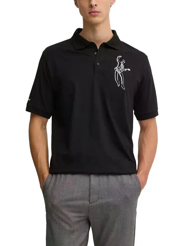 Karl Lagerfeld Graphic Polo Shirt - Black
