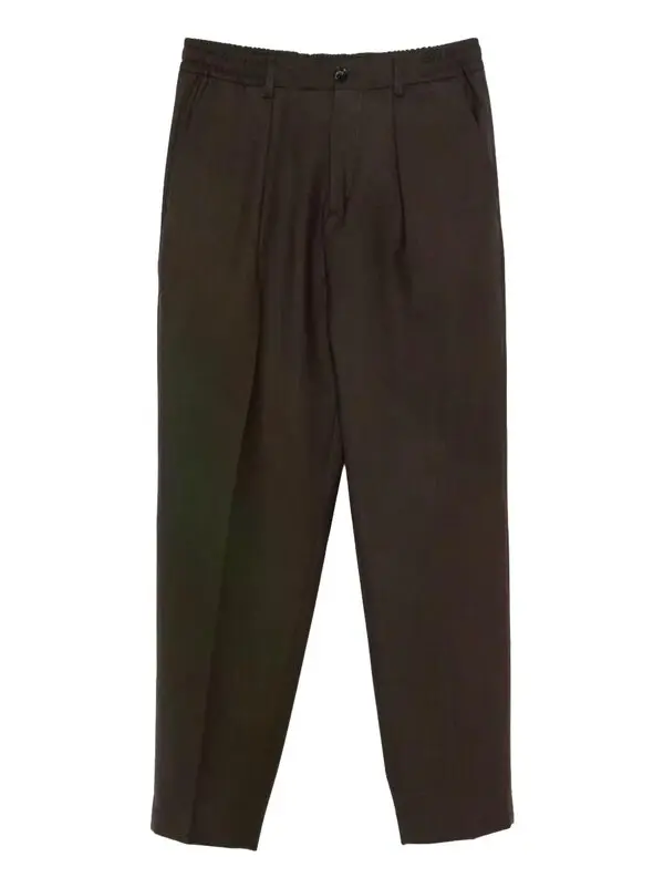 BE ABLE Pleated Trousers With Elasticated Waist - Brown