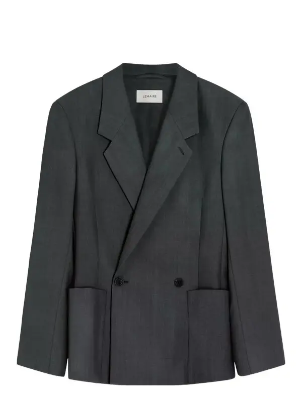 LEMAIRE Double-breasted Patch-pocket Blazer - Grey