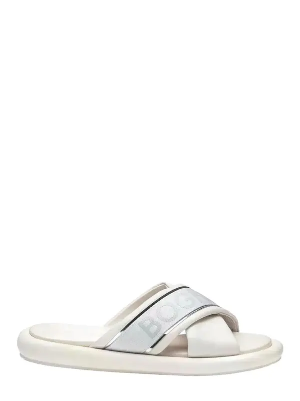 Bogner Criss-cross Logo Flat Sandals - White