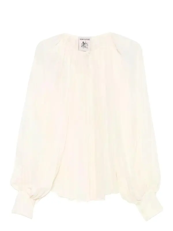 SEMICOUTURE Pleated Shirt - White