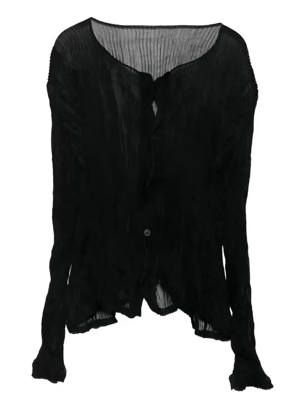 Issey Miyake Chiffon Cardigan - Black