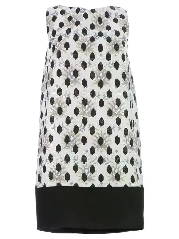 Giambattista Valli Polkadot Brocade Shift Dress - White