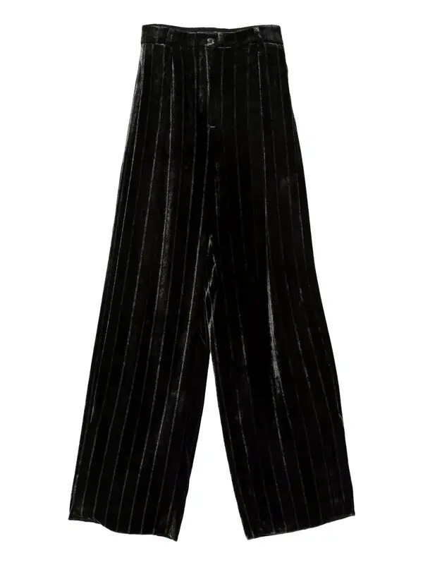 Emporio Armani Striped Trousers - Black