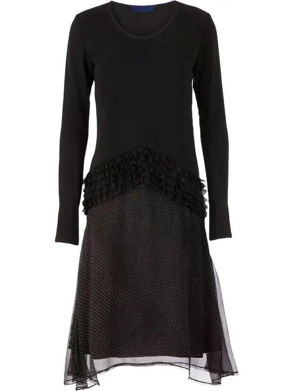 Sharon Wauchob Silk And Jersey Ruffle Waist Dress - Black