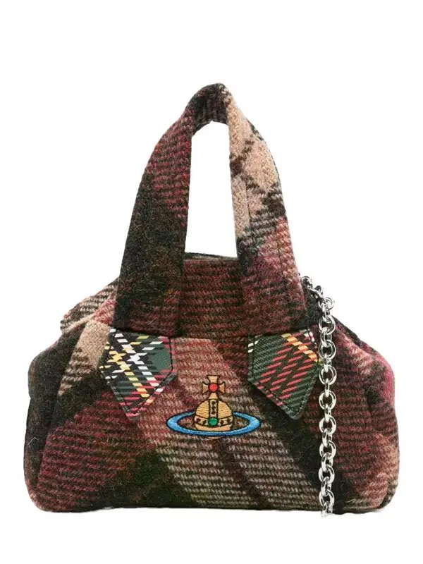 VIVIENNE WESTWOOD Logo-embroidered Mini Tote - Brown