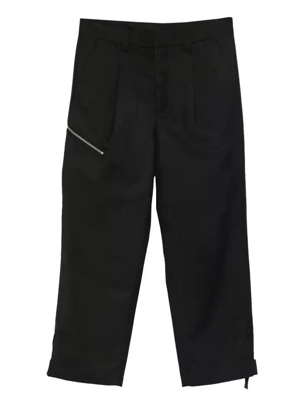 PEACEMAKER OAMC Zipped-pocket Straight-leg Trousers - Black