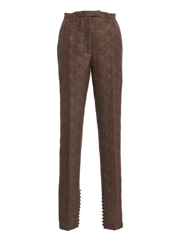 Dries Van Noten Pandoris Jacquard Flared-leg Pants - Brown