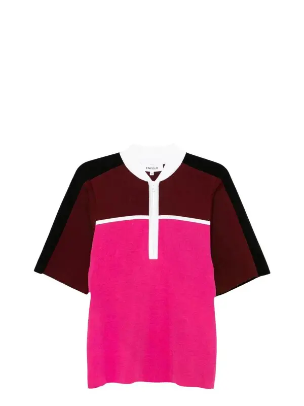 ENFOLD Contrast-colour Top - Pink