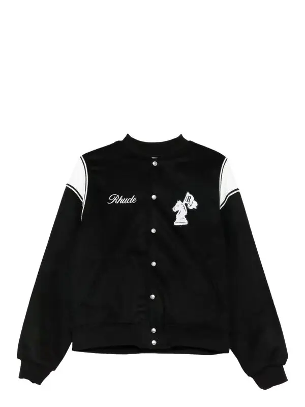 Rhude Logo-embroidered Bomber Jacket - Black