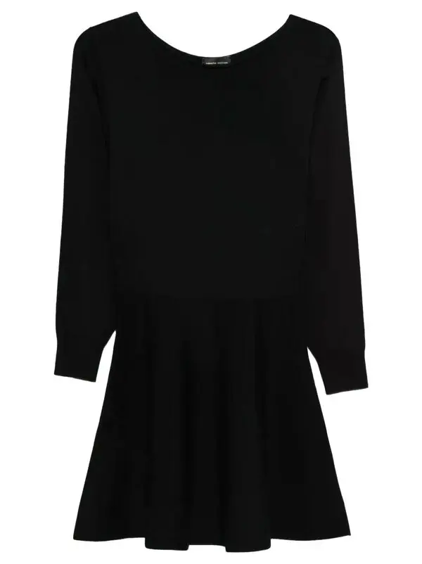 ROBERTO COLLINA Long-sleeved Wool Dress - Black