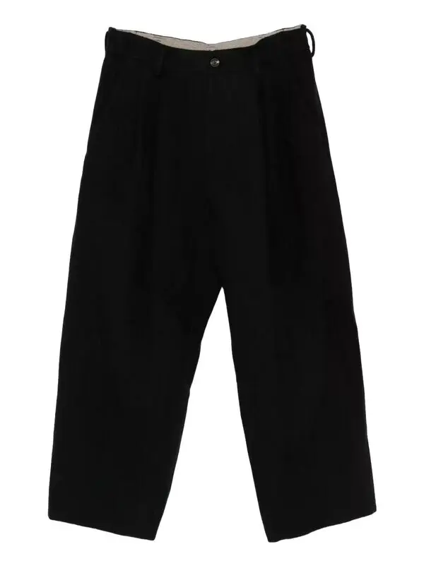 ZIGGY CHEN Pleated Drop-crotch Trousers - Black