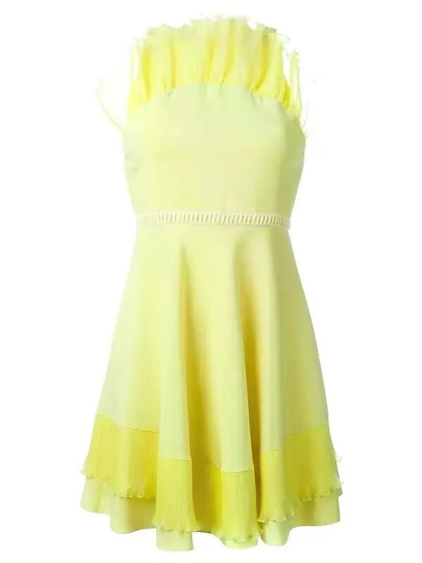 Giamba Ruffled Cady Mini Dress - Yellow