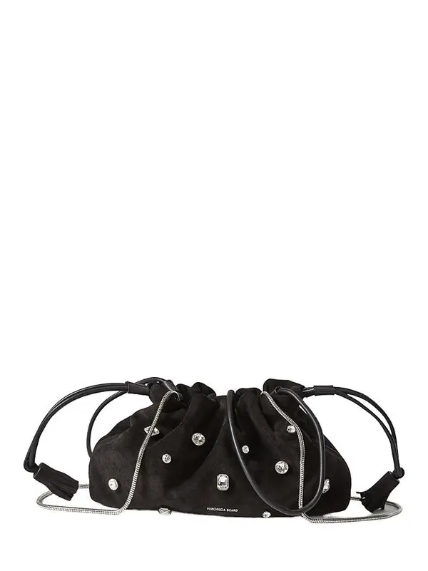 Veronica Beard Crystal-embellished Suede Bag - Black