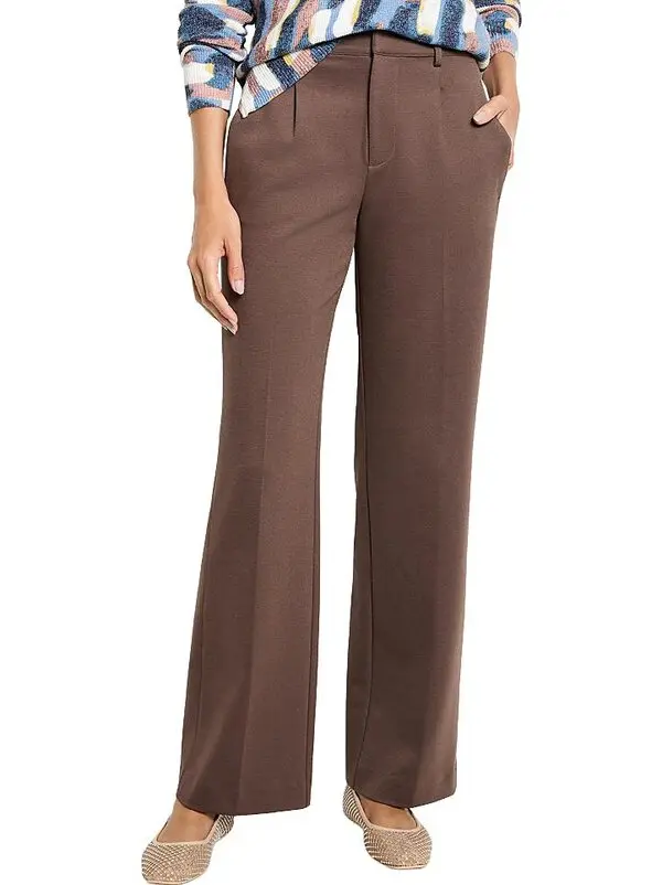 NIC+ZOE Drapey Ponte Trousers - Cocoa
